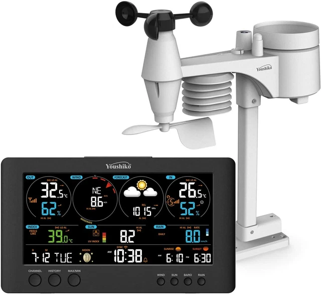 WEATHER STATION WIFI Professional 7-in-1 Wireless Sensor $194.66 - PicClick