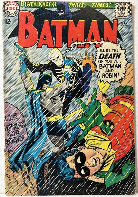BATMAN #180 DEATH Knocks Three Times DC Comics mai 1966 EUR 11,81 ...