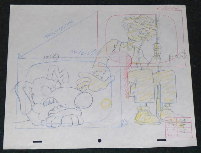 RUGRATS SPIKE GRANDPA Lou Orig Années 1990 Dessin De Production ...