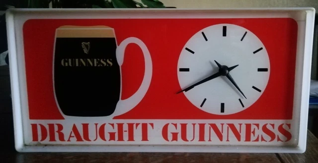 GENUINE VINTAGE GUINNESS advertising clock circa 1970s/80s, clock ...