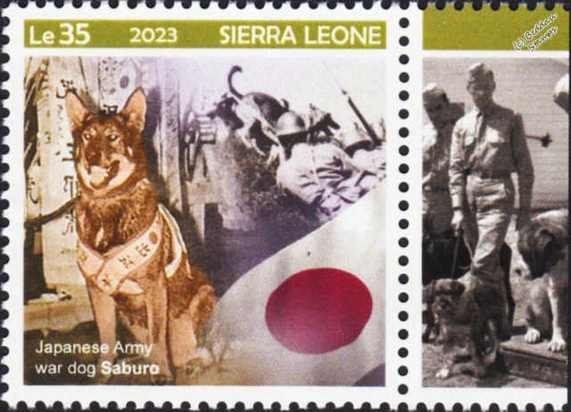 WWII JAPANESE ARMY War Dog SABURO Stamp (2023 Sierra Leone) £1.99 ...