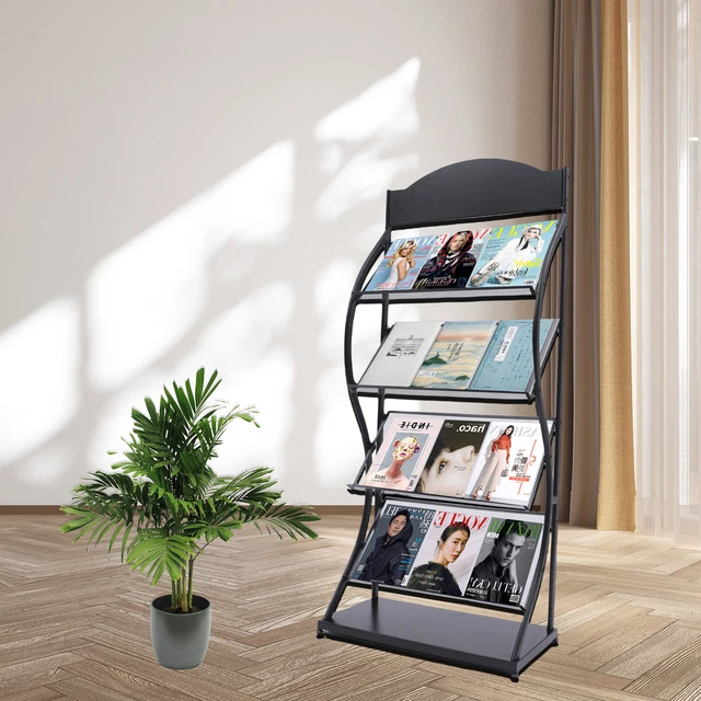 FLOOR-STAND BROCHURE DISPLAY Holder Stand Magazine Newspaper Rack for ...