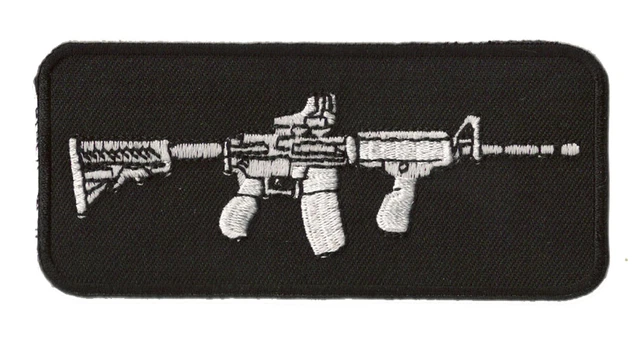PATCH PATCHED M16 Submachine Gun Rifle Gun Army Embroidered $5.25 ...
