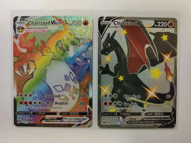 SHINY CHARIZARD V And Charizard VMAX MINT PACK FRESH! EASY PSA 10 ...