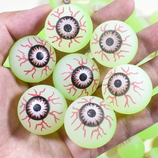 10-50X GLOW IN The Dark Eyeball Bouncy Ball Toys Halloween Horror ...