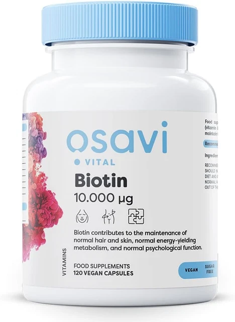 OSAVI BIOTIN, 10MG Extra Strength - 120 Vegan caps £14.99 - PicClick UK