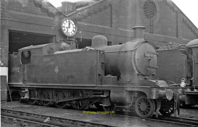 RAILWAY PHOTO - Ex-NER 4-8-0T outside Stockton Locomotive Shed c1954 £2 ...