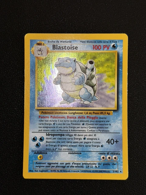 CARTA POKEMON BLASTOISE 2/102 Set Base ITA Rara Holo Wotc PSA BGS No ...