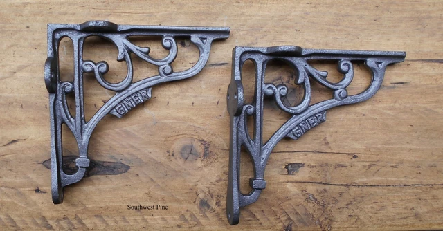 COPPIA DI STAFFE mensola in ghisa pergamena GNER pergamena ferrovia ...