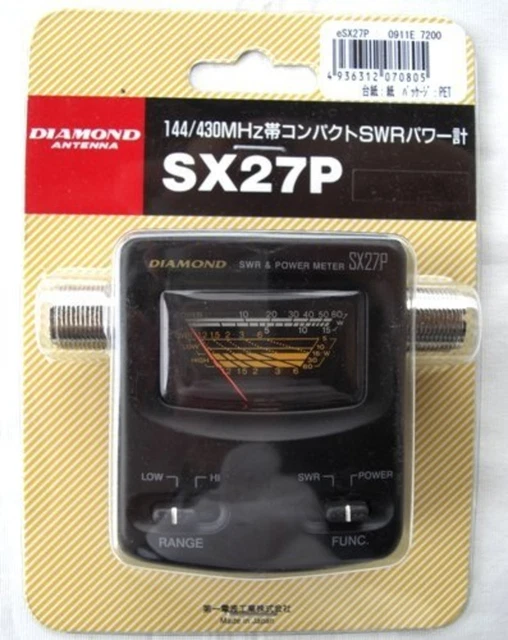 DIAMOND SX27P 2M/70CM Max.60W SWR/Power UHF Meter 144/430MHz band Japan ...