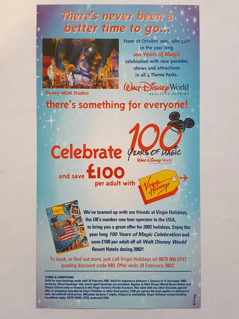 WALT DISNEY WORLD Resort In Florida Leaflet / Flyer #W749 £0.99 ...