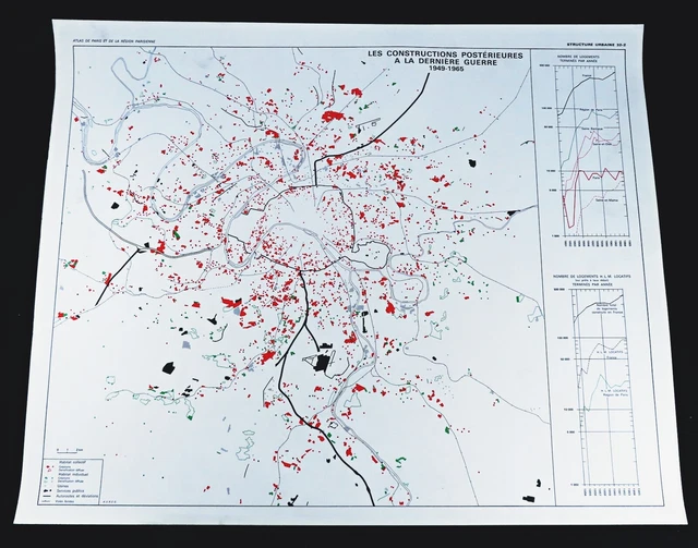 VINTAGE PARIS MAP Urban Development Civil Engineering Construction ...