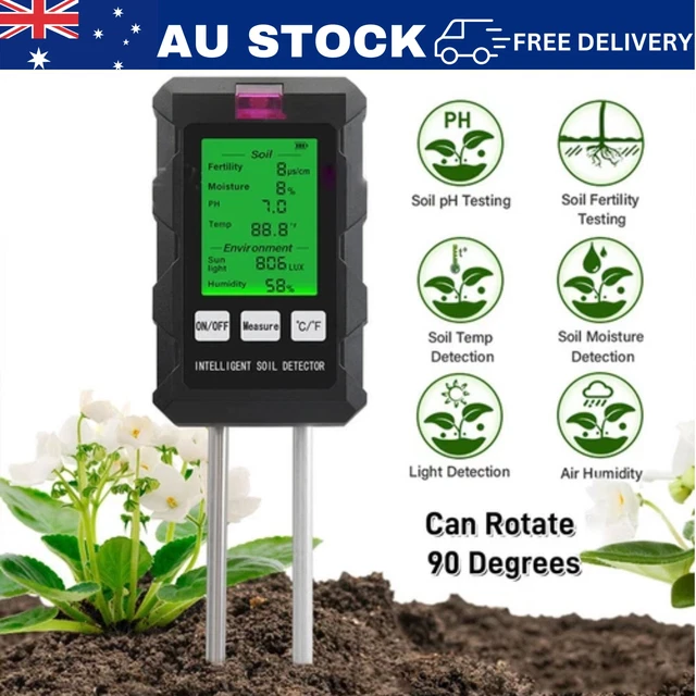 6 IN1 TESTER Garden Humidity Temperature Soil PH Water Moisture Light ...