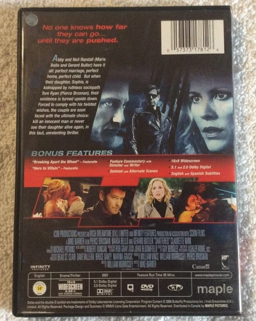 SHATTERED DVD - Widescreen - Pierce Brosnan, Maria Bello, Gerard Butler ...