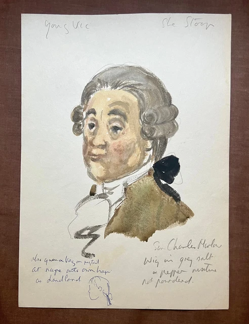 ORIGINAL CHARACTER STAGE Drawings 'She Stoops to Conquer' Young Vic ...