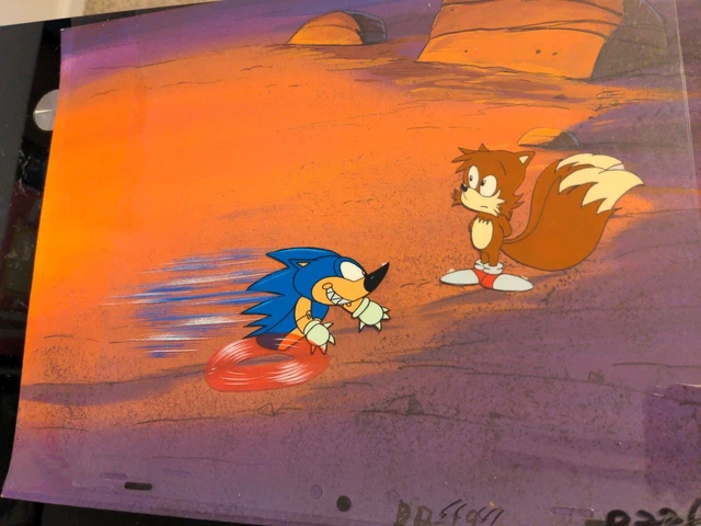 SONIC THE HEDGEHOG animation cel production art background animated ...