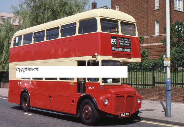 LONDON TRANSPORT BUS Colour Photograph Routemaster RM 719 WLT 719 Rte ...