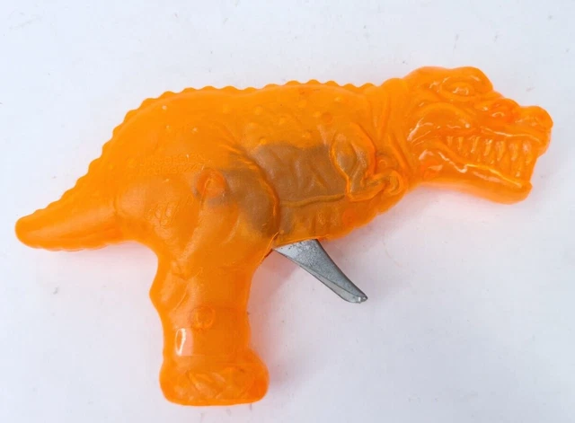 NOISEMAKER DINOSAUR TOY Gun Vintage Retro Orange T-Rex Plastic £14.85 ...