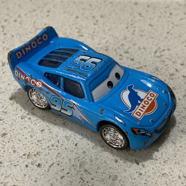 DISNEY PIXAR CARS Pull Back Dinoco Lightning McQueen #95 Racer Mattel ...