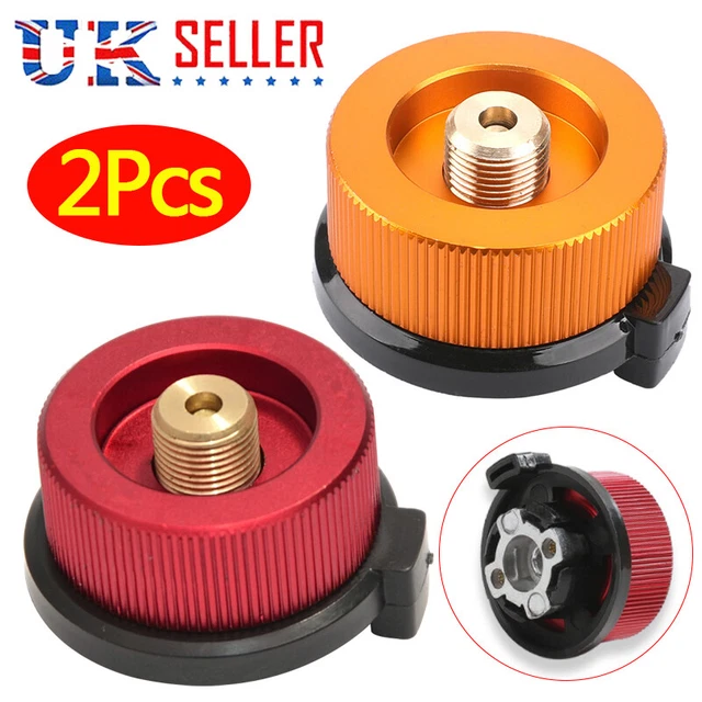 2X CAMPING STOVE Butane Gas Adapter Convert Fuel Canister Head for Long ...