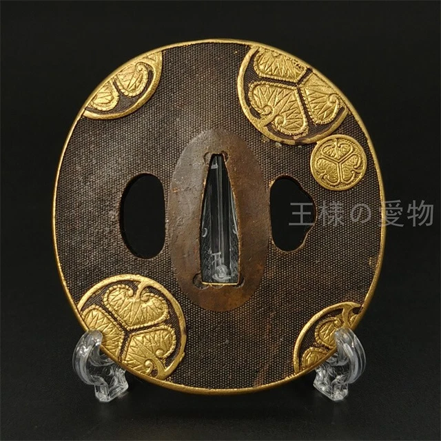 JAPANESE TRADITION TSUBA Katana Sword guard Kamon Tokugawa Family crest ...