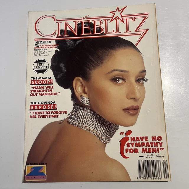 BOLLYWOOD CINEBLITZ MAGAZINE Feb '96 Govinda Madhuri Dixit Shah Rukh ...