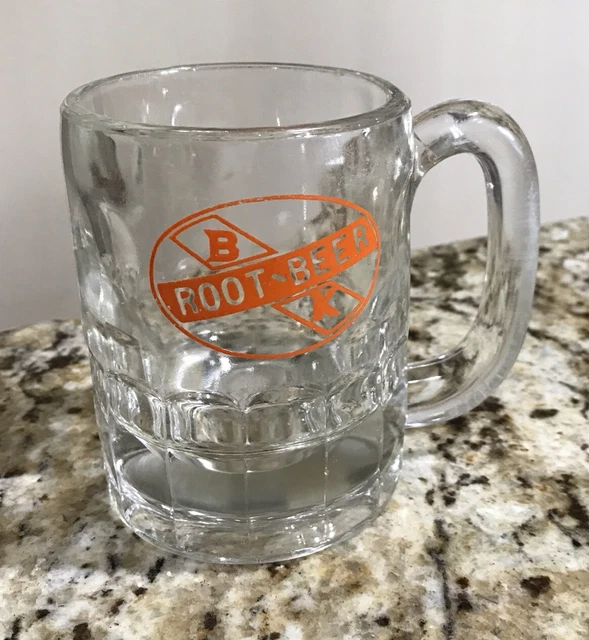 VINTAGE B K Drive In Diner Root Beer Glass Mug 4.5" Logo Original ...