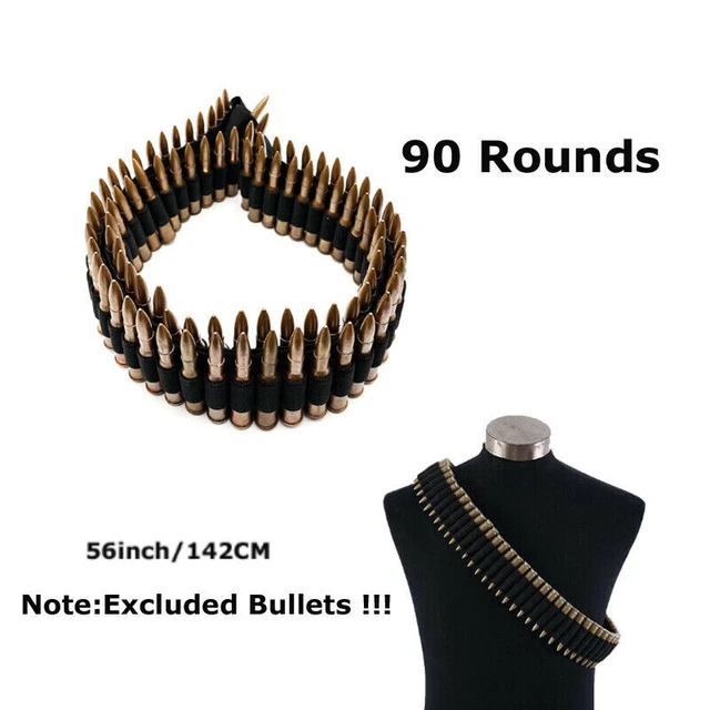 90 ROUNDS RIFLE Bullet Cartridge Bandolier Ammo Belt Shell Holder For ...