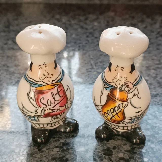 MUD PIE BON Appetite Fat Chef Salt Pepper Shakers Tracy Flickinger £11. ...