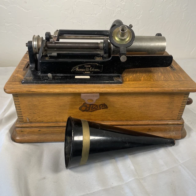 ANTIQUE EDISON HOME Model Cylinder Phonograph Untested £377.99 ...
