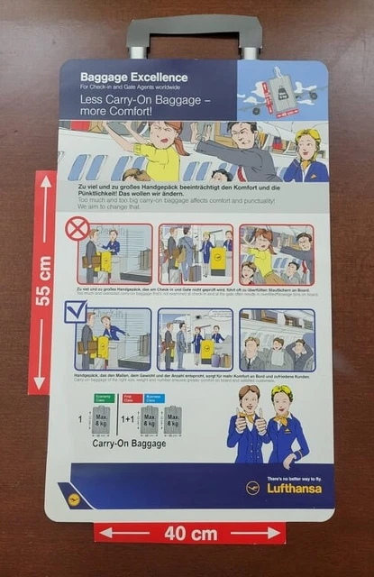 RARE LUFTHANSA AIRLINES Aviation Carry-on Baggage Notification Poster ...