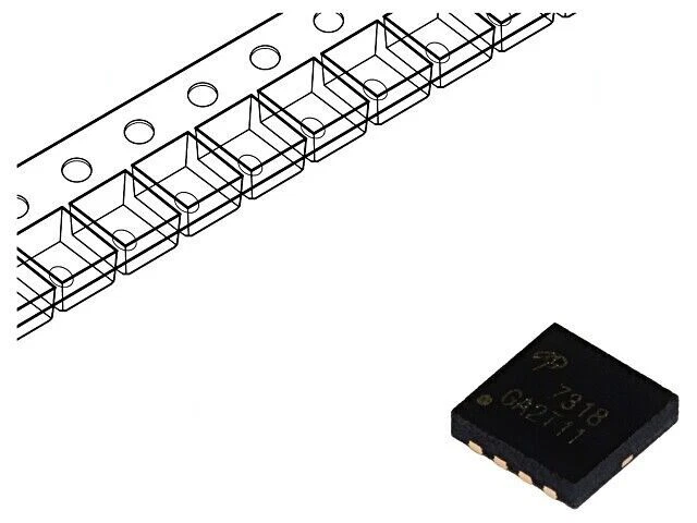 AON7318 TRANSISTOR: N-MOSFET unipolaire 30V 50A 15,5W DFN3.3x3.3 ALPHA ...