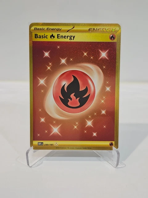 BASIC FIRE ENERGY 230/197 Gold Hyper Rare Obsidian Flames - Pokemon ...