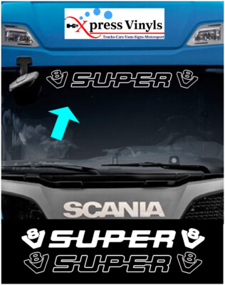 SCANIA V8 SUPER windscreen decal. scania truck screen sticker . £12.99 ...
