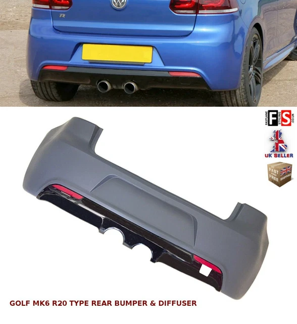 VW GOLF MK6 Rear Bumper With Diffuser R20 Look Body Kit Gti Tsi Tdi ...