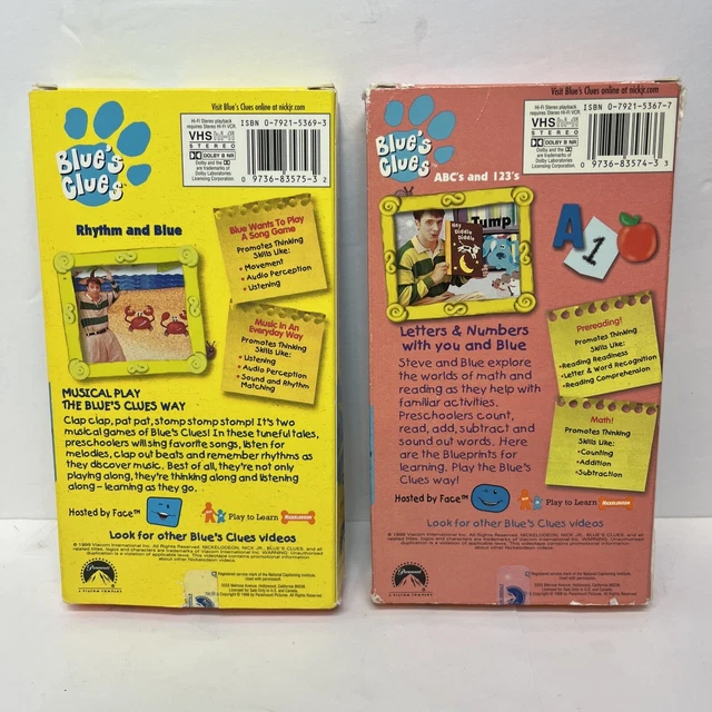 BLUES CLUES NICK Jr VHS Lot Of 2 - Rhythm and Blues, ABC’s and 123’s £ ...