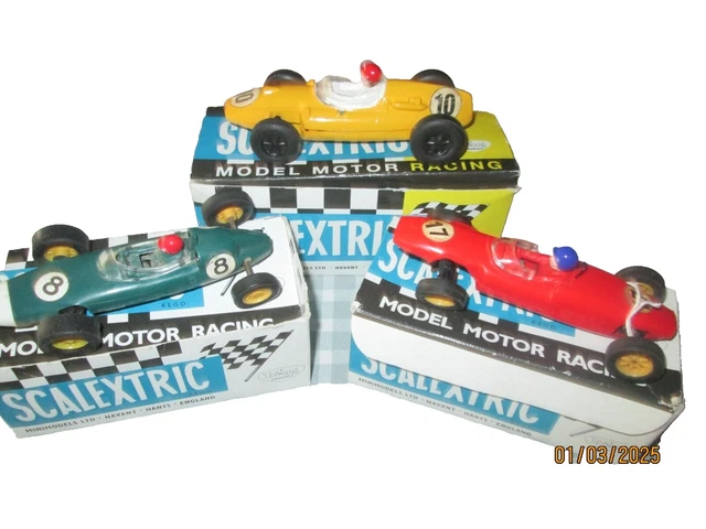 3 X SCALEXTRIC Cars-Lotus, Cooper & BRM-Spares-Repro,Boxes £47.00 ...