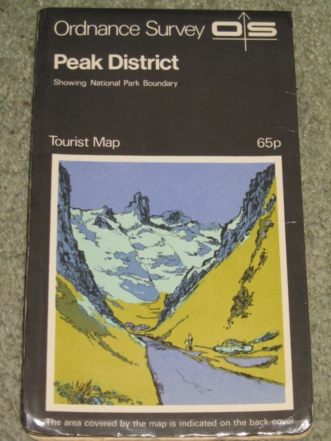 OS ORDNANCE SURVEY 1" Tourist Map - The Peak District - 1963 edition £2 ...