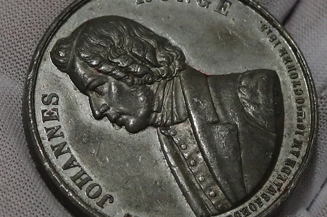 🧭 🇩🇪 JOHANNES Ronge MEDAL White Metal c. 1880 By Allen & Moore 45mm B86 ...