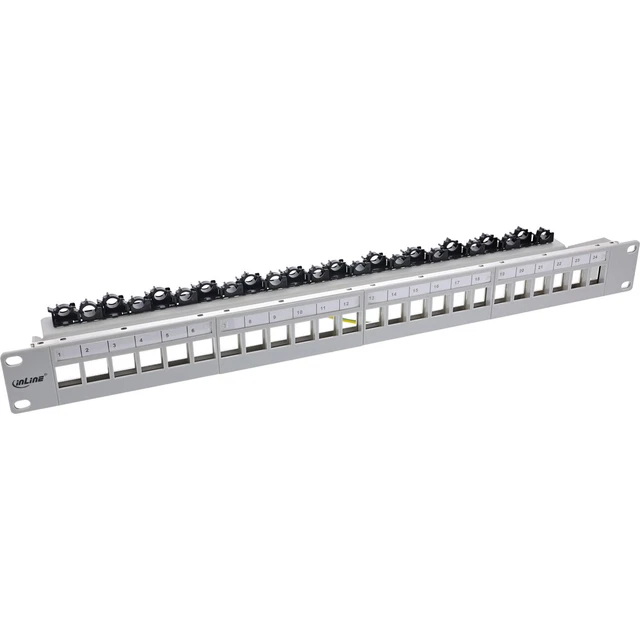 INLINE PATCHFELD 24-FACH, Keystone Leerblech Patchpanel, 19", 1HE ...