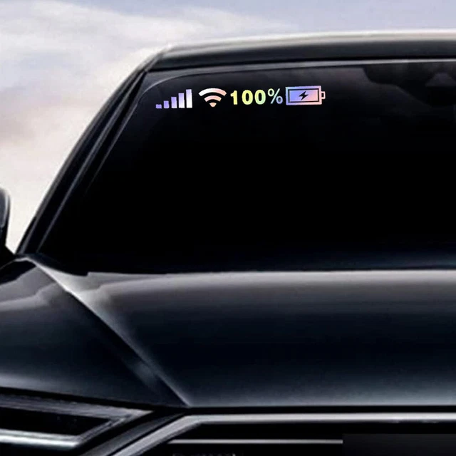 FUNNY CAR STICKER Wifi Battery Signal Logo Vinyl Reflective Decal ...