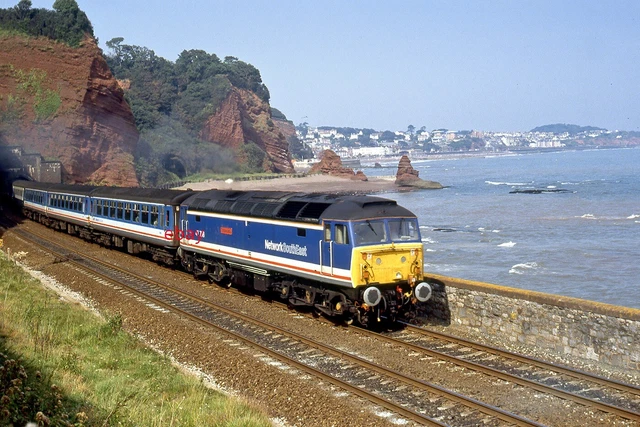 ORIGINAL 35MM SLIDE BR Class 47 no.47708 at Horse Cove, Dawlish +rights ...