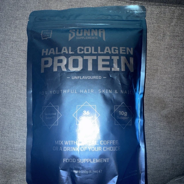 SUNNA SUPPLEMENTS HALAL Collagen Protein Powder, Unflavoured, 250g £23. ...