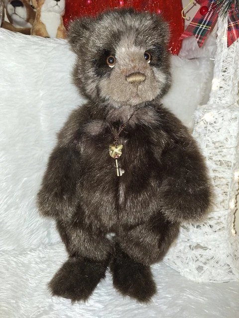 CHARLIE BEARS LIMA Teddy Bear Brown Plush With Key Necklace Collectable ...