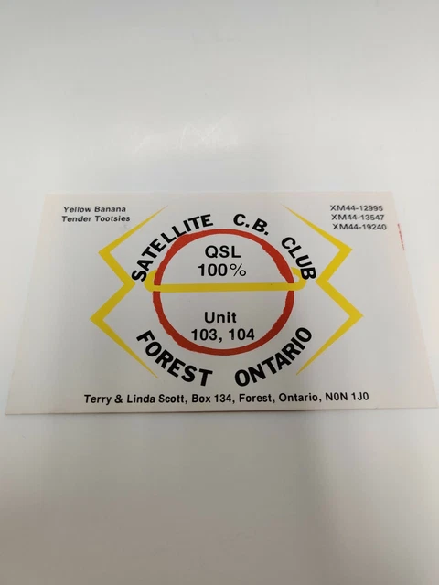 VINTAGE HAM RADIO CB QSL Calling Card - Satellite C.B Club - Forest ...
