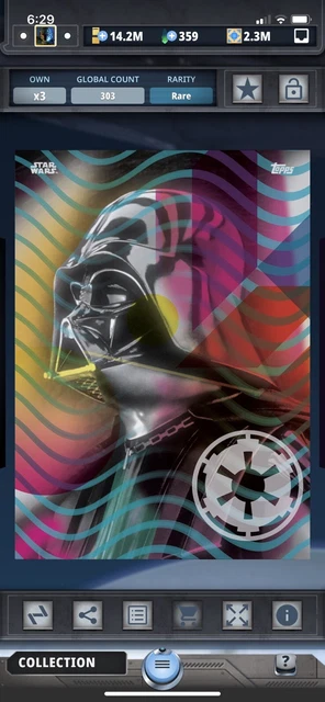 TOPPS STAR WARS Digital Card Trader Neon Geometric Darth Vader Insert ...