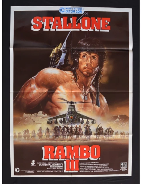 MANIFESTO RAMBO III 3 Sylvester Stallone Richard Crenna Jerry Goldsmith ...