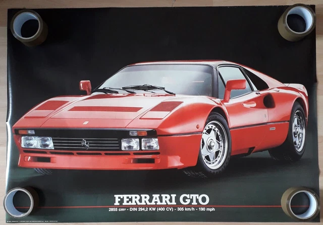 ORIGINAL FERRARI GTO 1980s Poster Retro Vintage 98.5x68cm £17.99 ...
