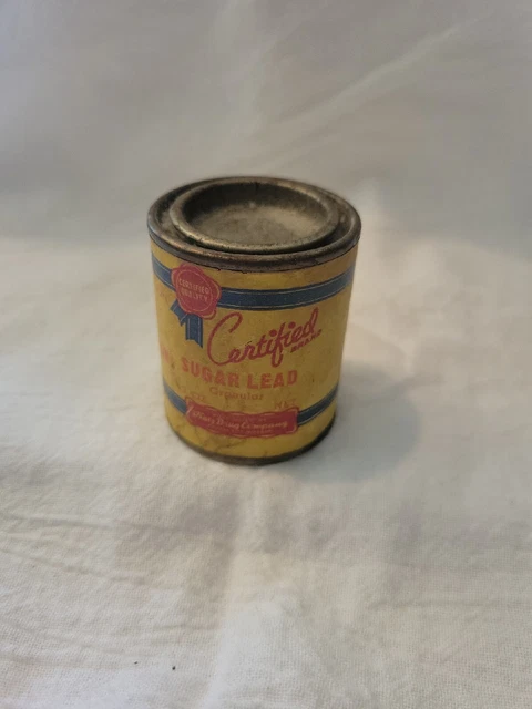 VINTAGE CERTIFIED SUGAR Lead Granular Container, Katz Drug Company ...