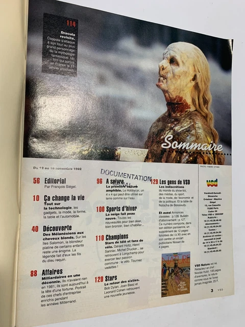VSD DU 12/11/1992; Bedos-Robin mariage d'humour/ Sang Contaminé/ Dylan ...